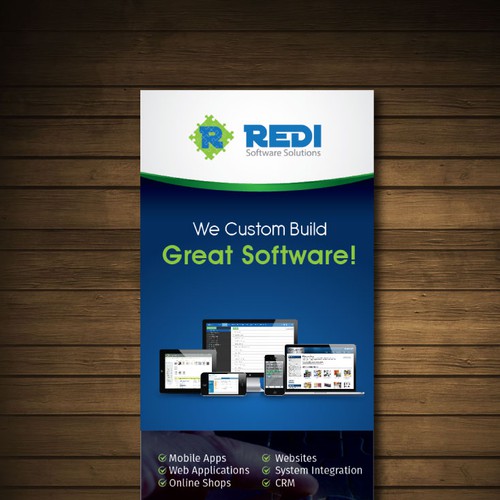 Professional banner to show off software company. | Signage contest