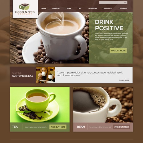 New website design wanted for Bean and Tea Cafe | Web page design contest