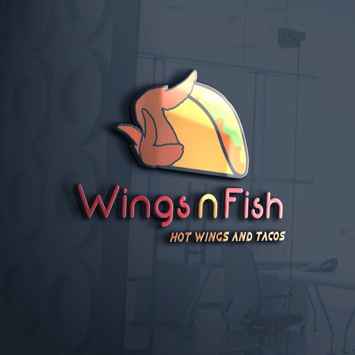 Wings N Fish restaurant logo design | Logo design contest