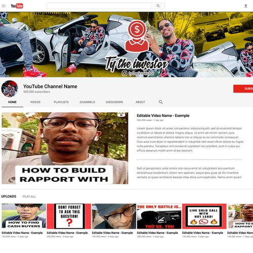 Designs | TY THE INVESTOR NY #YOUTUBE | Social media page contest