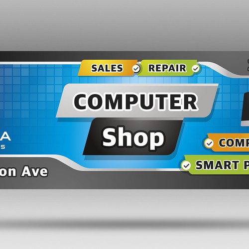 Computer Shop Signboard Design