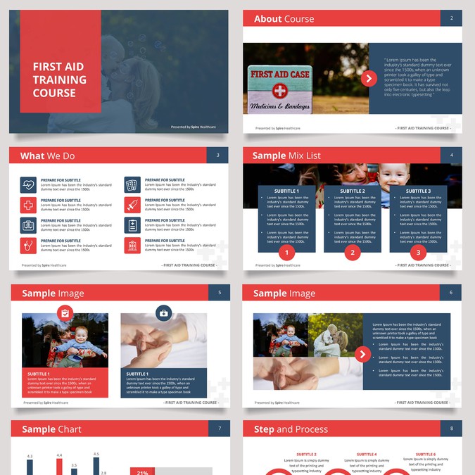 Slide template for first aid training course | PowerPoint template contest
