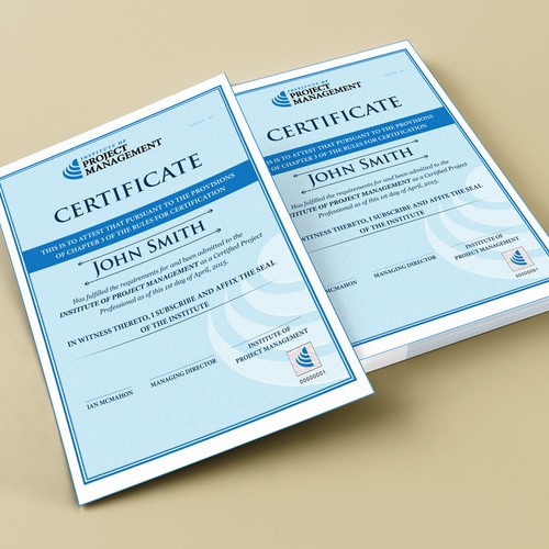 Professional certificate design on pre-formatted background | Postcard ...