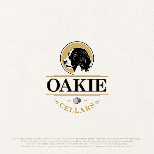 Design a wine cellar logo, named after dog named Oakie | Logo design ...