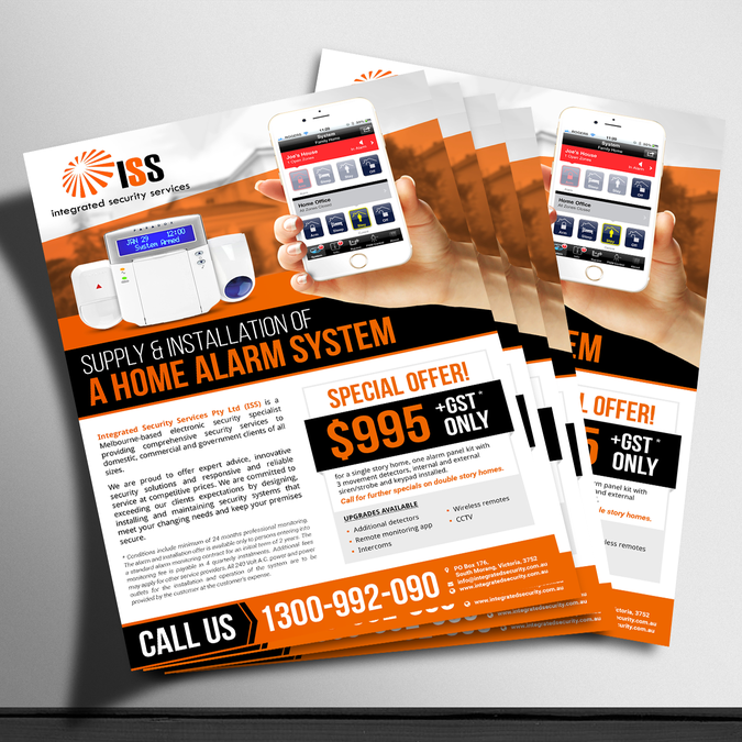 Create a sales flyer for security alarm special. | Postcard, flyer or ...