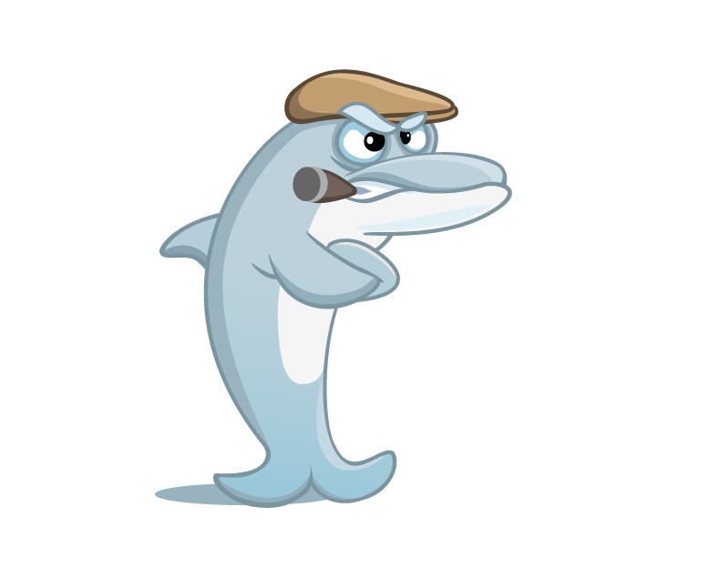 Grumpy Dolphin Cab Driver Cartoon Character | Other Graphic Design contest
