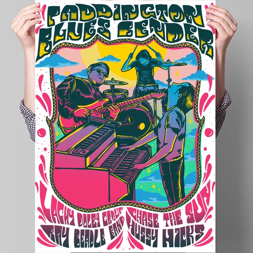 Retro 60's Concert Poster for 4 band line up! | Poster contest