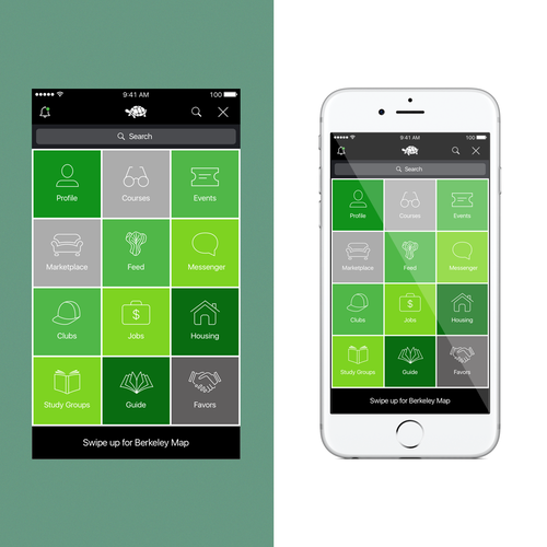 Create an app menu screen for Turtle | App design contest