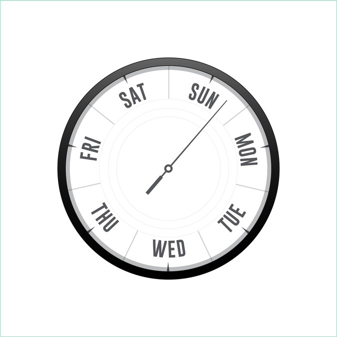 Days of the Week Clock Face Illustration | Illustration or graphics contest