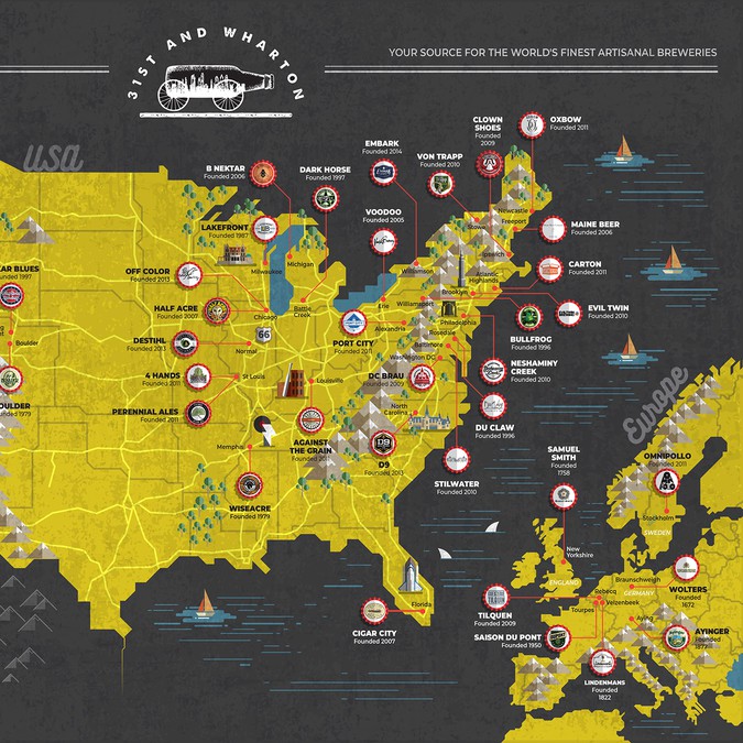 Map based infographic of breweries across the world! | Infographic contest