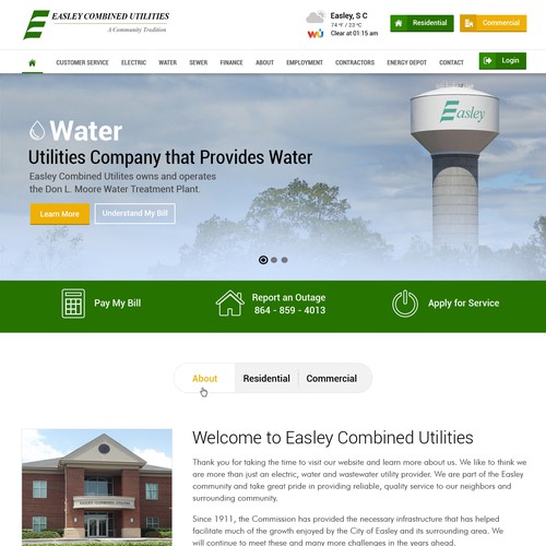 Website design for Utilities Company (managed by Peacock Marketing ...