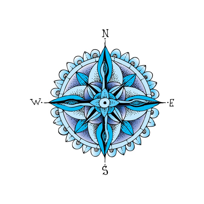 Create A Pretty Colorful Compass Tattoo Tattoo Contest