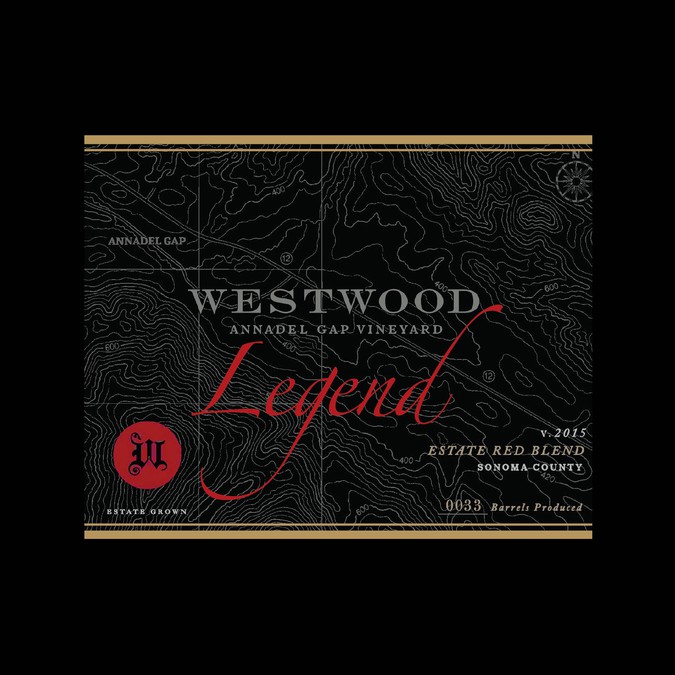 Westwood Wine - Legend Red Wine Blend | Product label contest