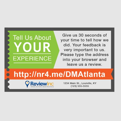 REVIEW ME CARD - Business Card Size To Request a Rating and Review ...