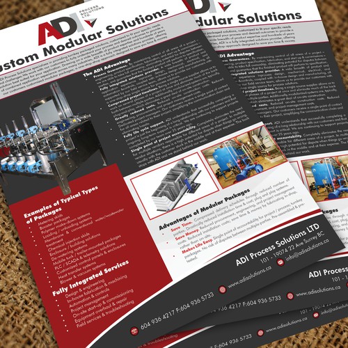 Create a brochure card for ADI Process Solutions | Postcard, flyer or ...