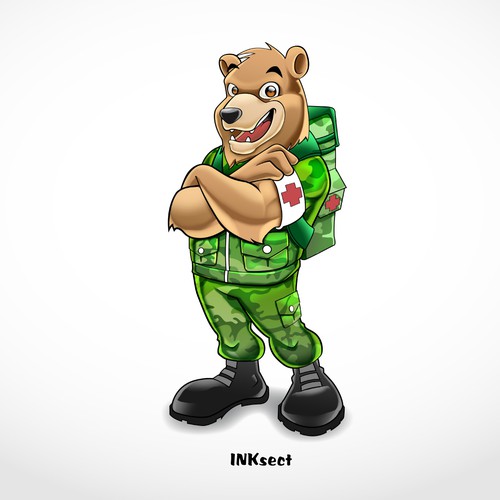 Cartoon Character: Army Medic Bear | concurso Outro Tipo de Design Gráfico
