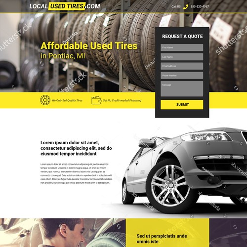 Used Tire Website | Landing page design contest