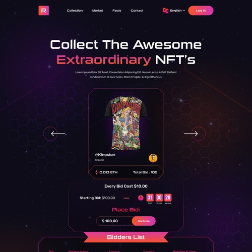 Designs | Fashion Auction-website including NTF | Web page design contest