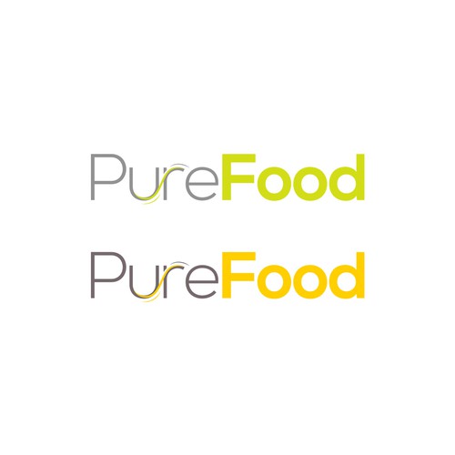 Create a simple logo (even just a font) for PUREFOOD (sport nutrition ...
