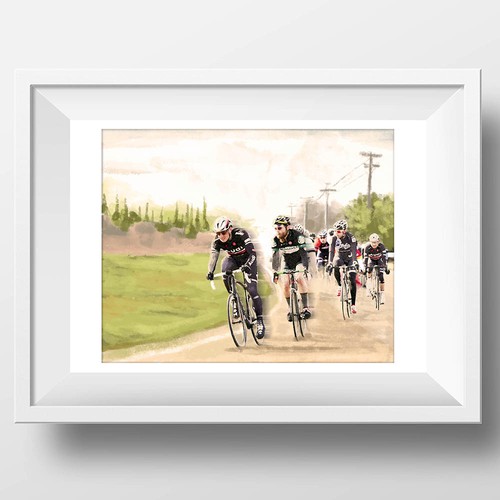 Create a stylized bicycle race art piece. Add your own creative flare ...