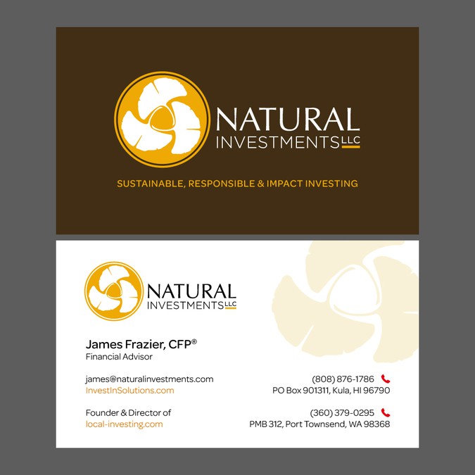 Green & Sustainable Financial Advisor Business Card | Business card contest