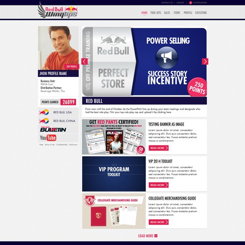 Design Needed for Internal Red Bull Website | Web page design contest