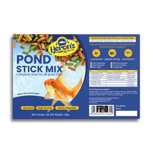 Designs | Design a product label for premium pond stick mix, fish food ...