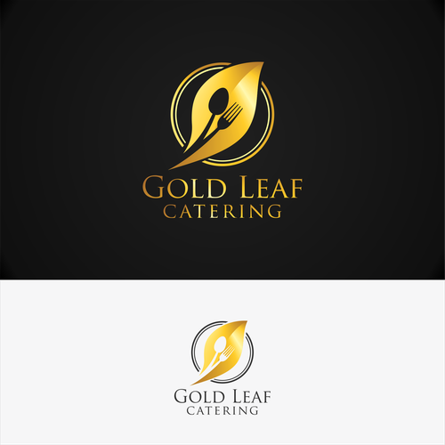 Create a sophisticated, modern logo for Gold Leaf catering offering ...