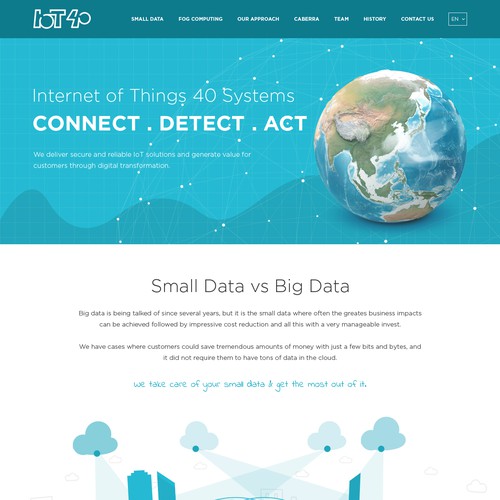 Stylish one pager for an innovative IoT startup company | Web page ...