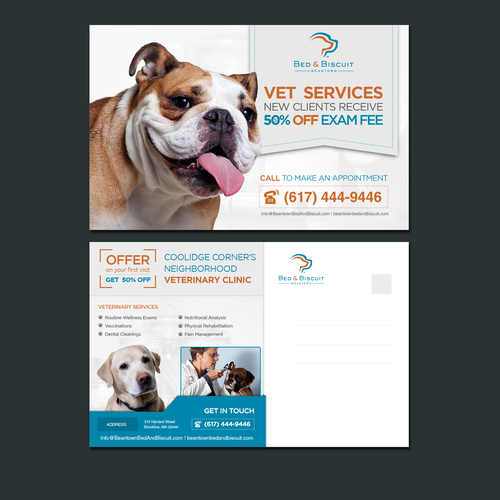 Dog care service needs postcard to advertise veterinary clinic ...