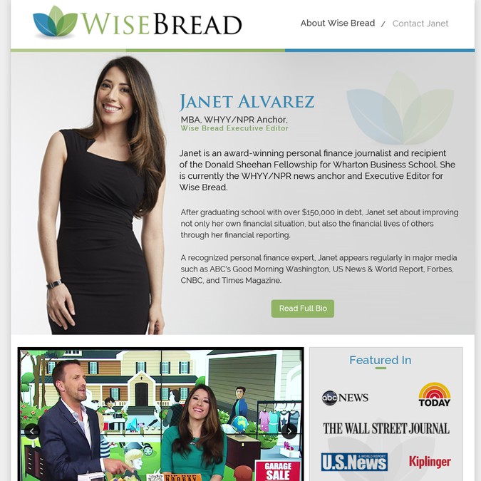 Bio page for journalist -- will get seen by thousands of journalists ...