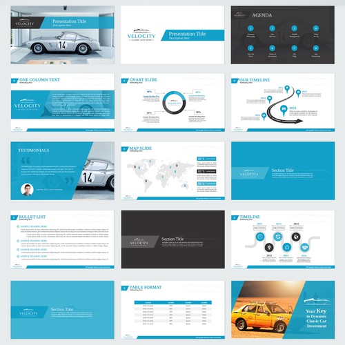 Create an engaging powerpoint template for classic car investment ...