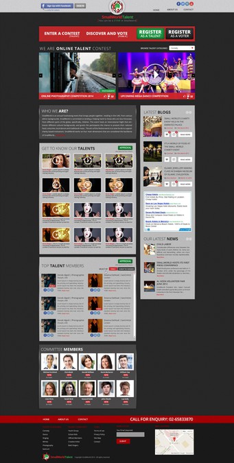 AN ONLINE TALENT SHOW CONTEST WEBSITE | Web page design contest