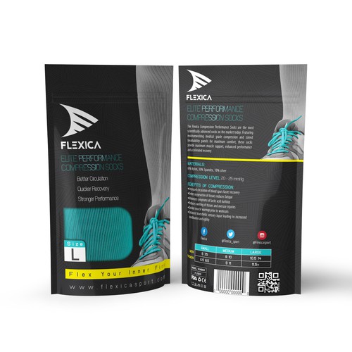 FLEXICA needs a bold and modern packaging design for sports compression ...