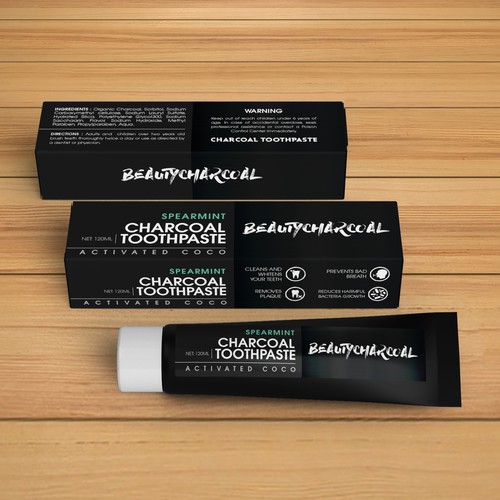 Design A Simple Label & Package for Charcoal Toothpaste | Product ...
