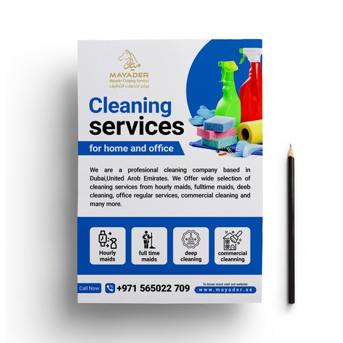 Designs | Flyer for Mayader Cleaning Services | Postcard, flyer or ...