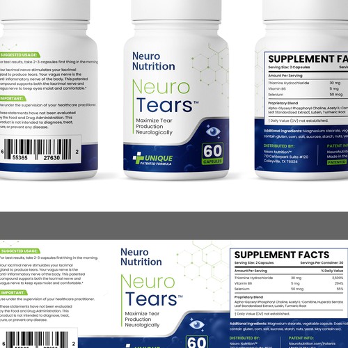 Designs | Supplement label for exciting newly patented product ...
