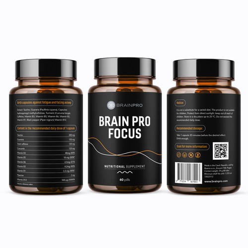 Designs | Design a product label for a bio hacker brand - Brain Pro ...