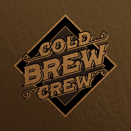Create a clear logo for Cold Brew Crew - vintage or black and white ...