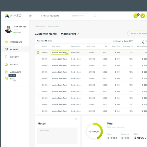 Designs | UI/UX Design for a Price Quoting Software | Other web or app ...