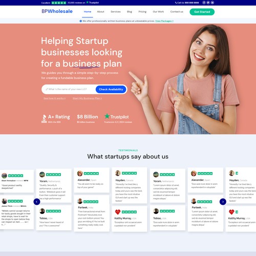 Designs | We need a powerful business services e-commerce and lead generator design | Web page ...