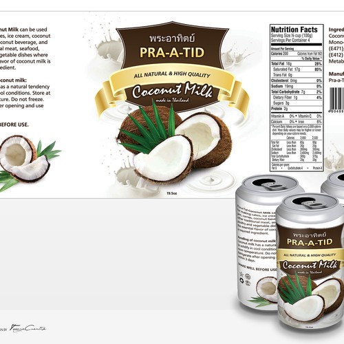 Coconut milk label | Print or packaging design contest
