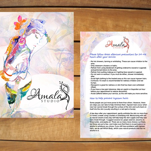 Designs | Create an aftercare card for Amala Studio | Postcard, flyer ...