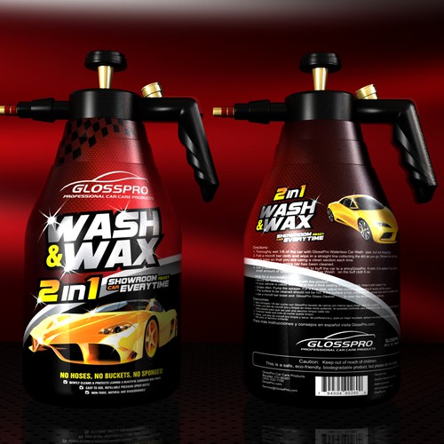 Designs | Glosspro "2 in 1 Car Wash and Wax" (Waterless Carwash) Label ...