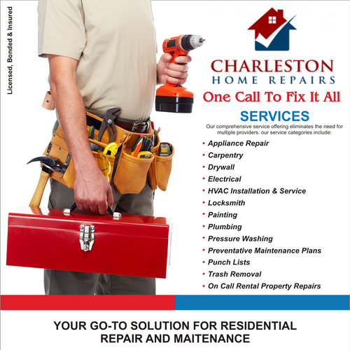 Create a stylish marketing flyer for a new home repair company ...