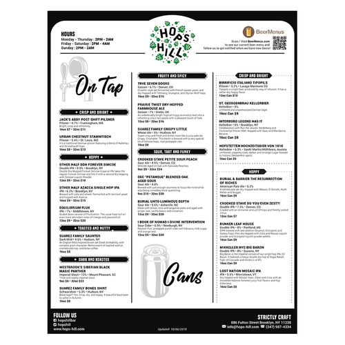 Design a beer menu template for craft beer retailers | Menu contest