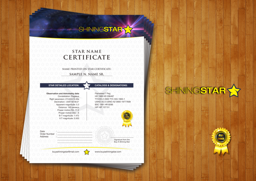 Star Naming Certificate & Logo Design | Postcard, flyer or print contest