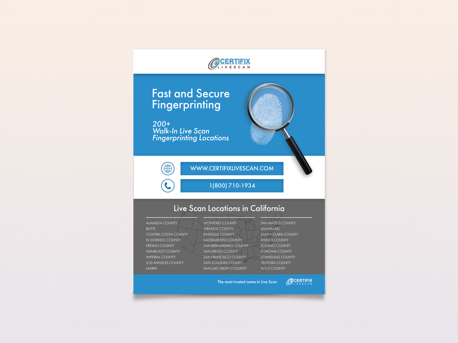 Two sided flyer advertising our 200+ fingerprint sites. | Postcard ...