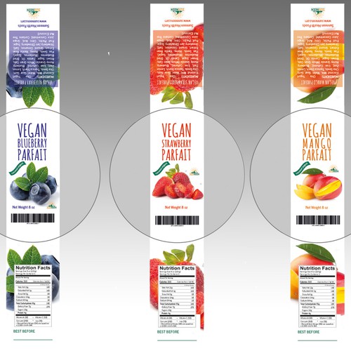 Design fresh/modern labels for new line of Vegan Yogurt Parfait Cups ...