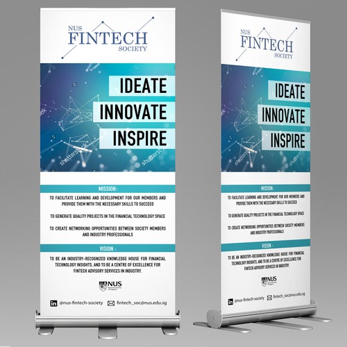 Fintech society standing banner design | Signage contest